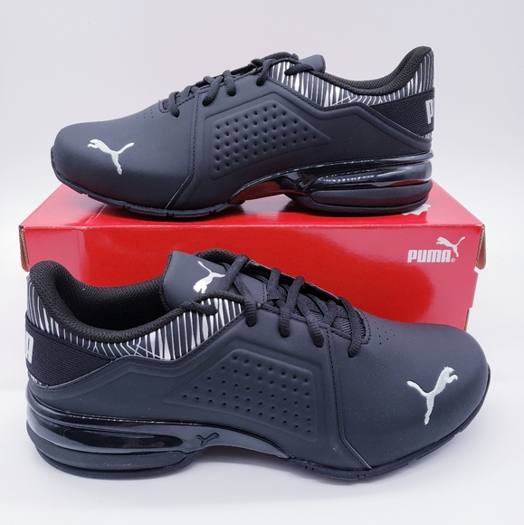 Puma | Shoes | Puma Viz Runner Graphic Black Metallic Silver Runn ...